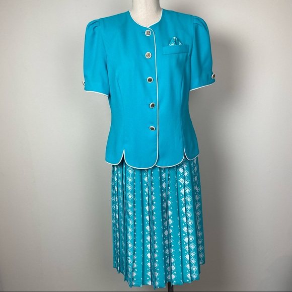 Vintage | Skirts | Vintage Leslie Fay Pleated Skirt Set | Poshmark